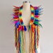 Rati Rainbow Macrame Skirt-cape, Tassel and Feather Skirt / Cape ...