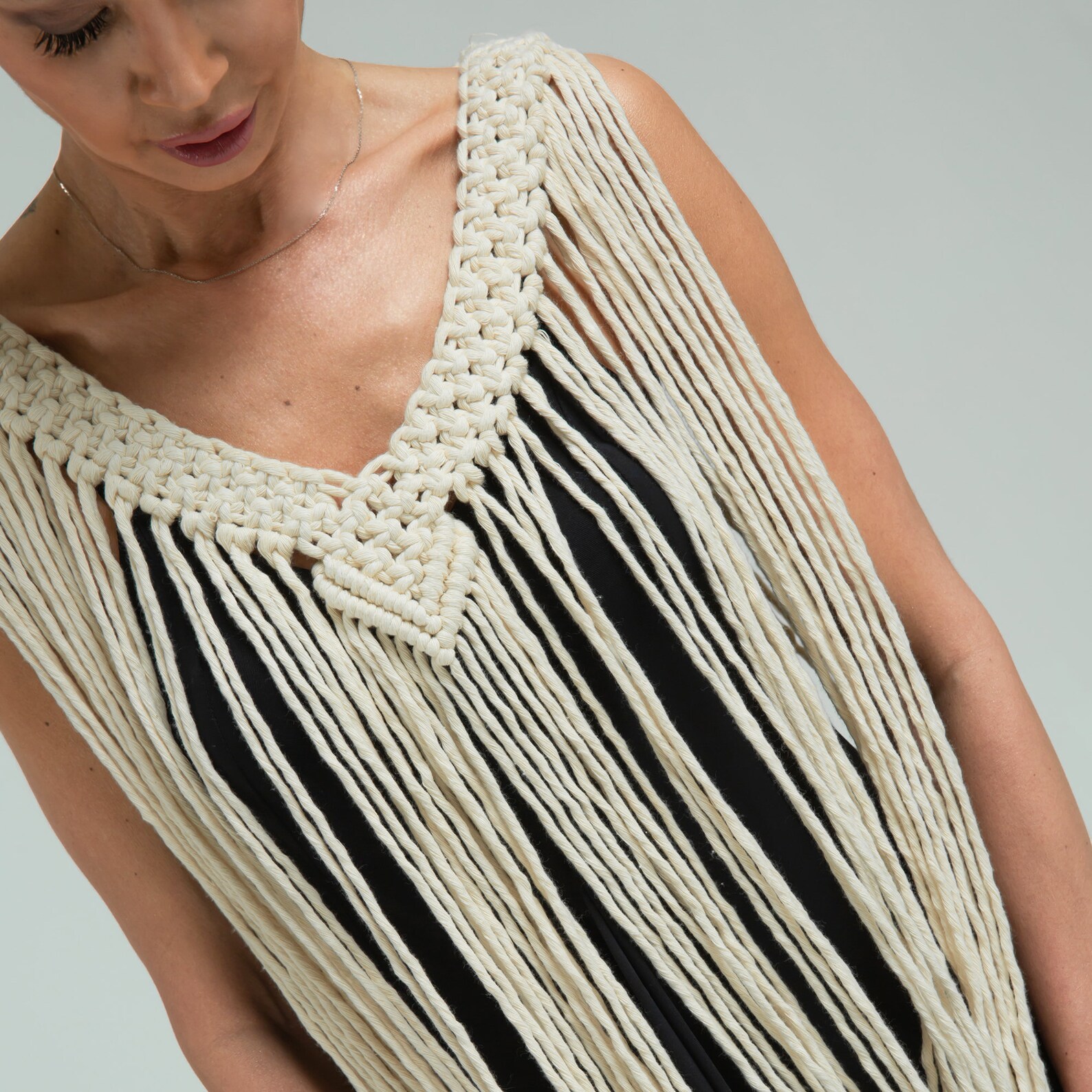 Viola Tasseled Macrame Top Gypsy Festival Burning Man - Etsy