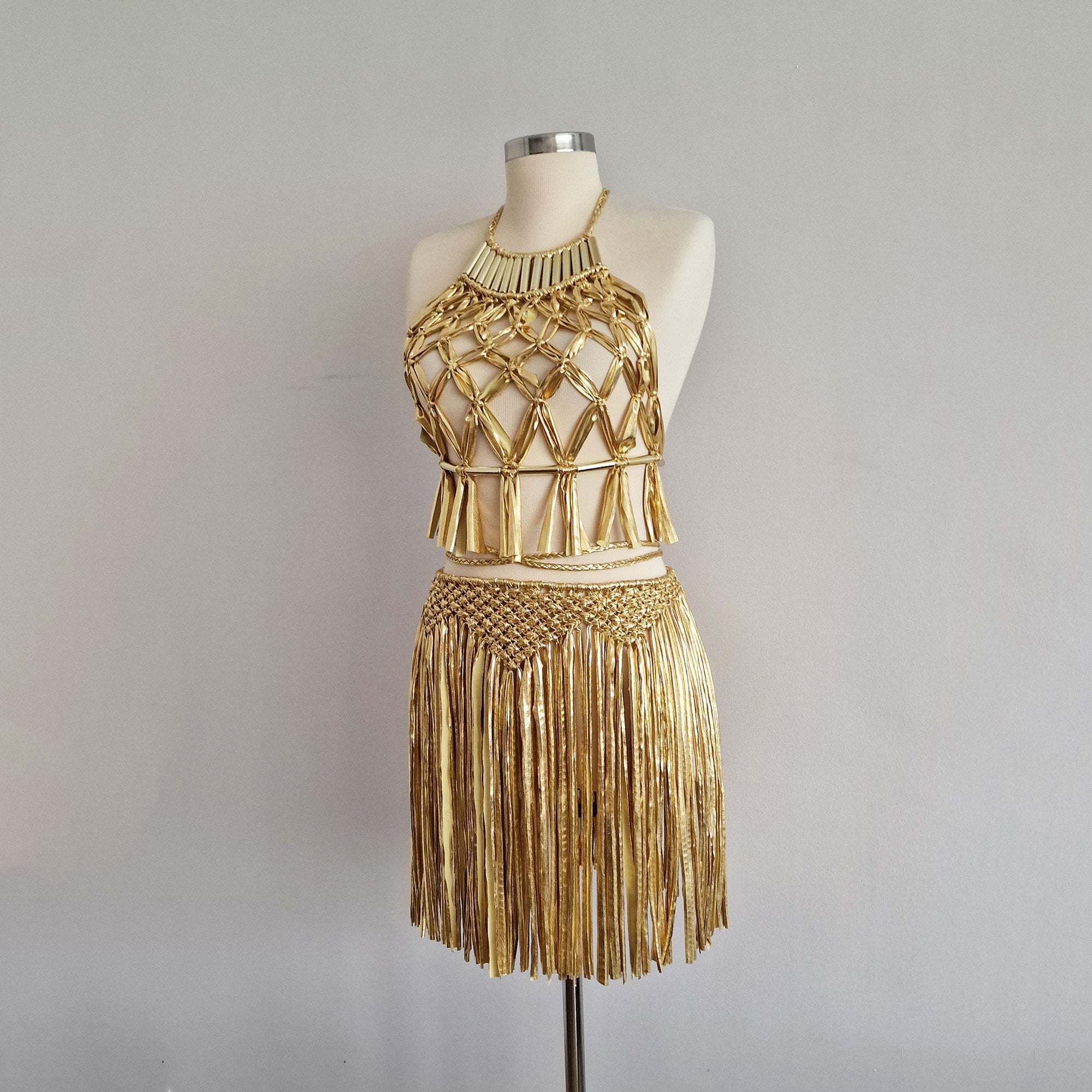 Lilith 2 Piece Macrame Set, Macrame Skirt,macrame Crop Top, Festival ...