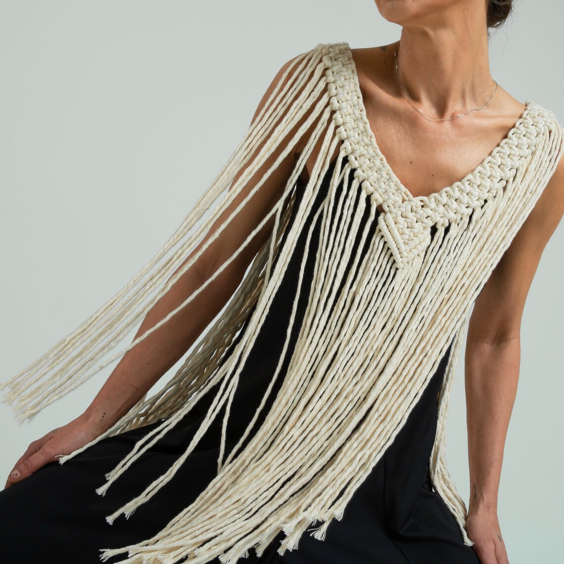 Viola Tasseled Macrame Top Gypsy Festival Burning Man - Etsy