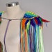 Rati Rainbow Shoulder Accessory, Long Tassel and Feather Epaulette ...