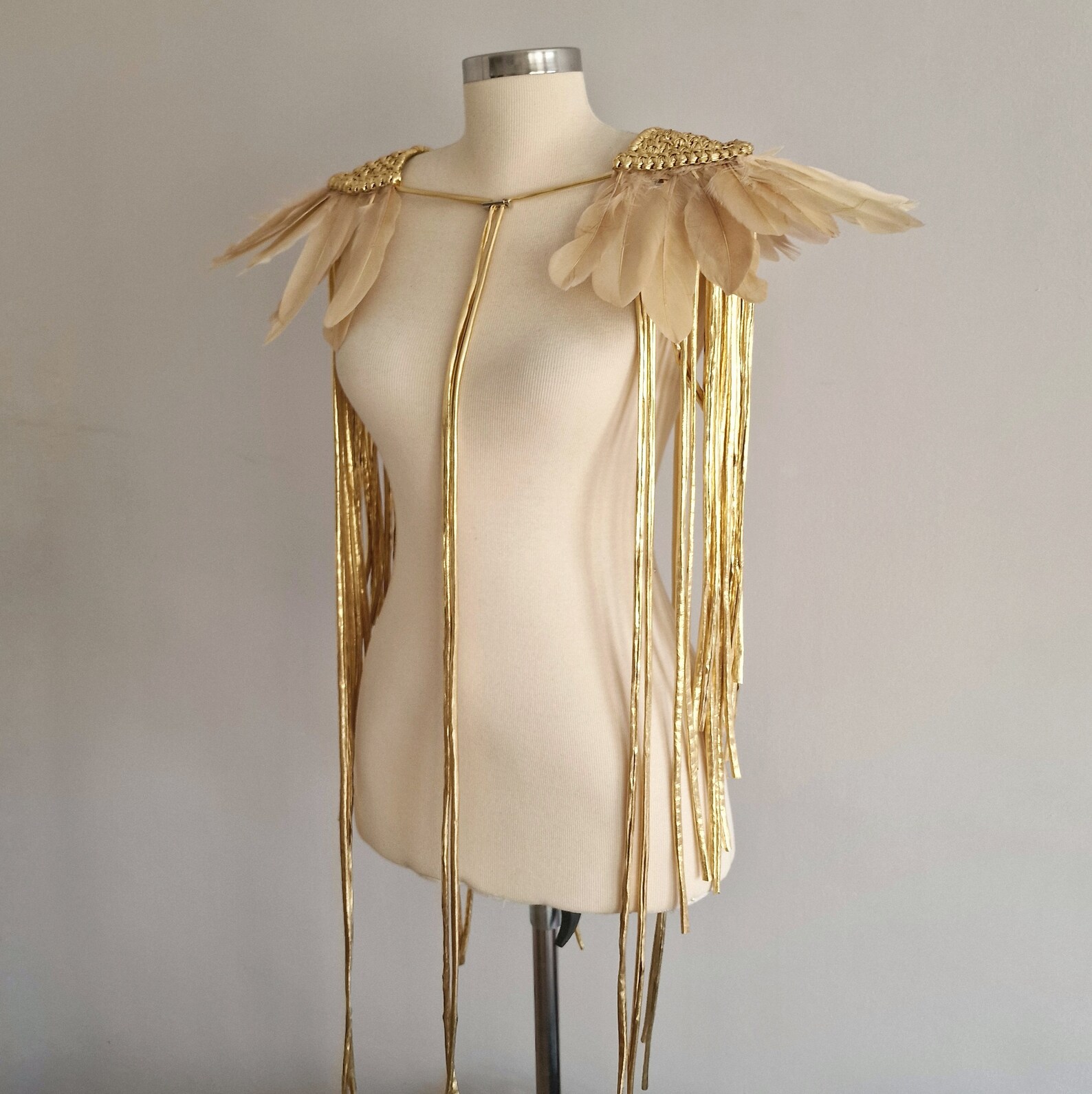 Fancy Macrame Shoulder Accessory With Feathers,epaulette Shoulder ...