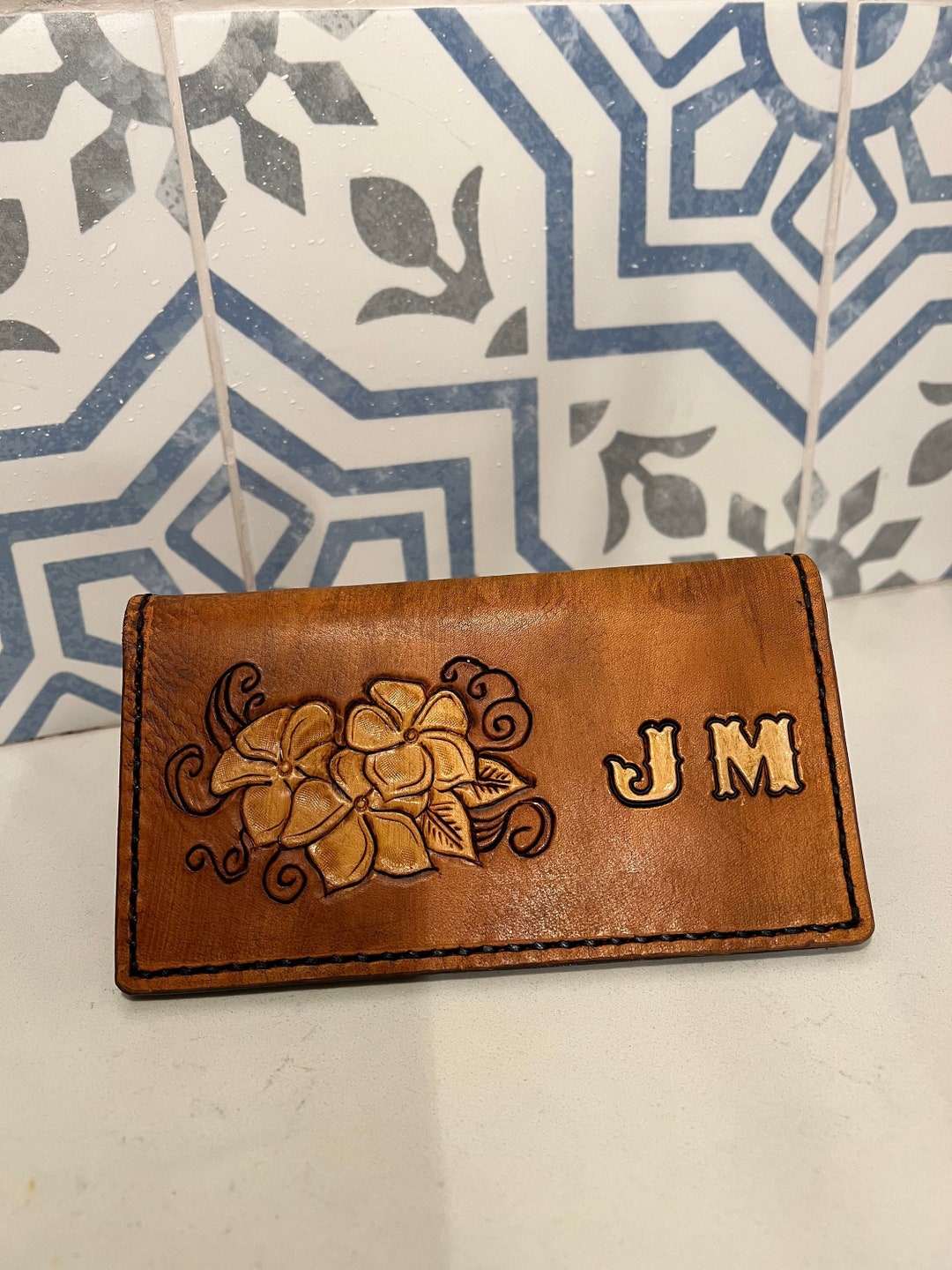 Custom Tooled Leather Roper Wallet - Etsy
