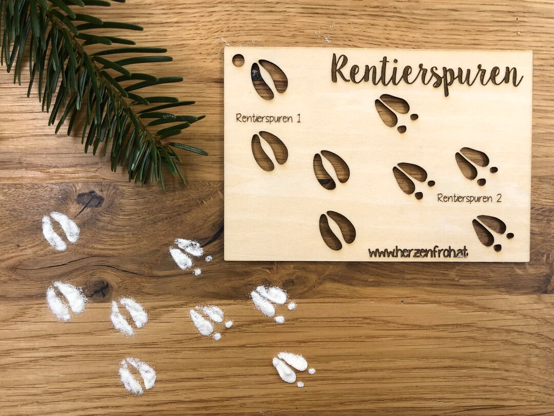 Template for Two Variants of Reindeer Tracks Footprints for - Etsy
