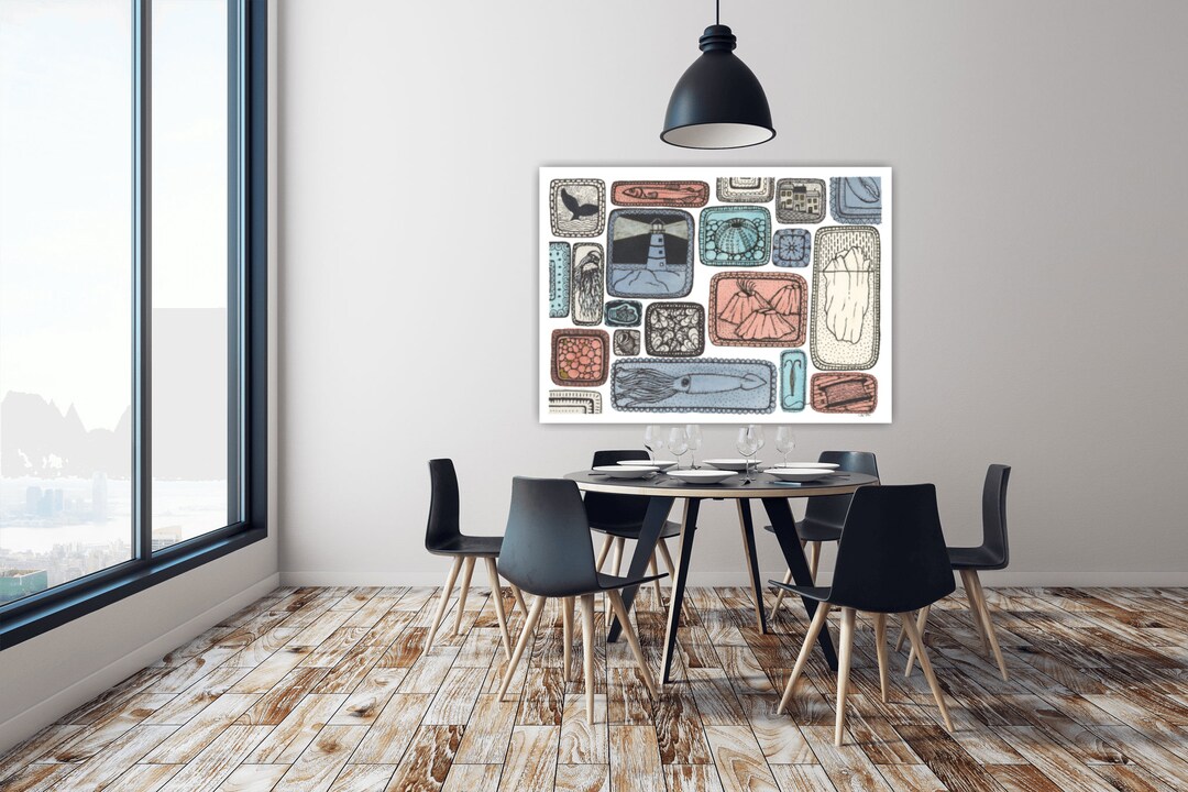 Aquatic Watercolor Collage - Etsy
