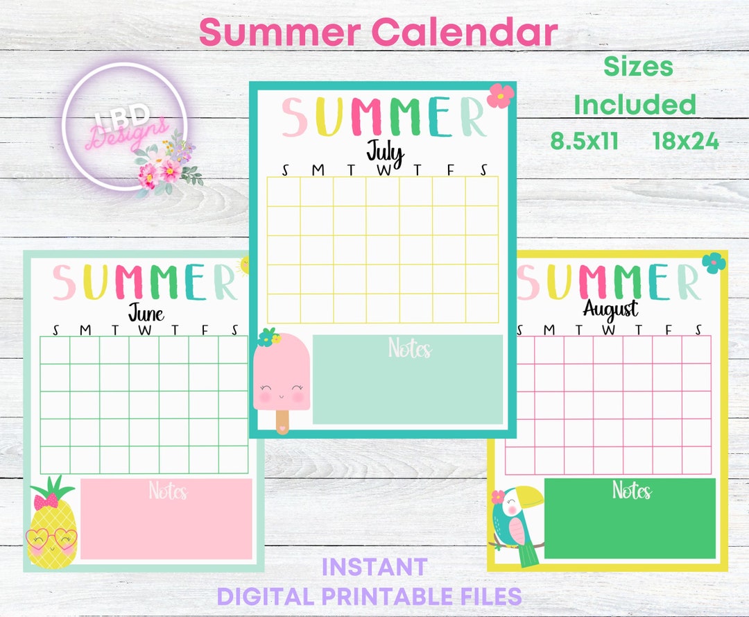 Summer Planning Poster, Kids Summer Calendar, Summer School, Summer ...