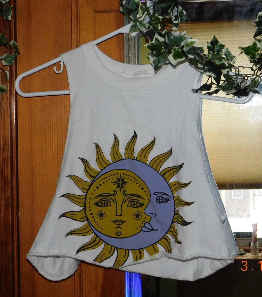 Sun and Moon Crop Top Vintage Hippie Boho Distressed Muscle Tee Custom ...