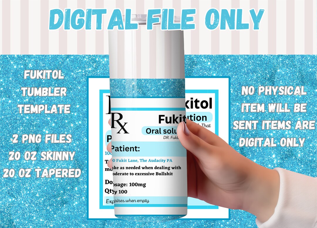 Fukitol Tumbler Wrap Template for 20oz Tapered& Skinny Tumbler- Instant ...