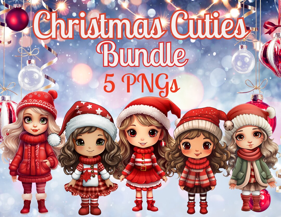 Cute Christmas Kids | 5 Christmas Girls PNG | Christmas Clip Art ...