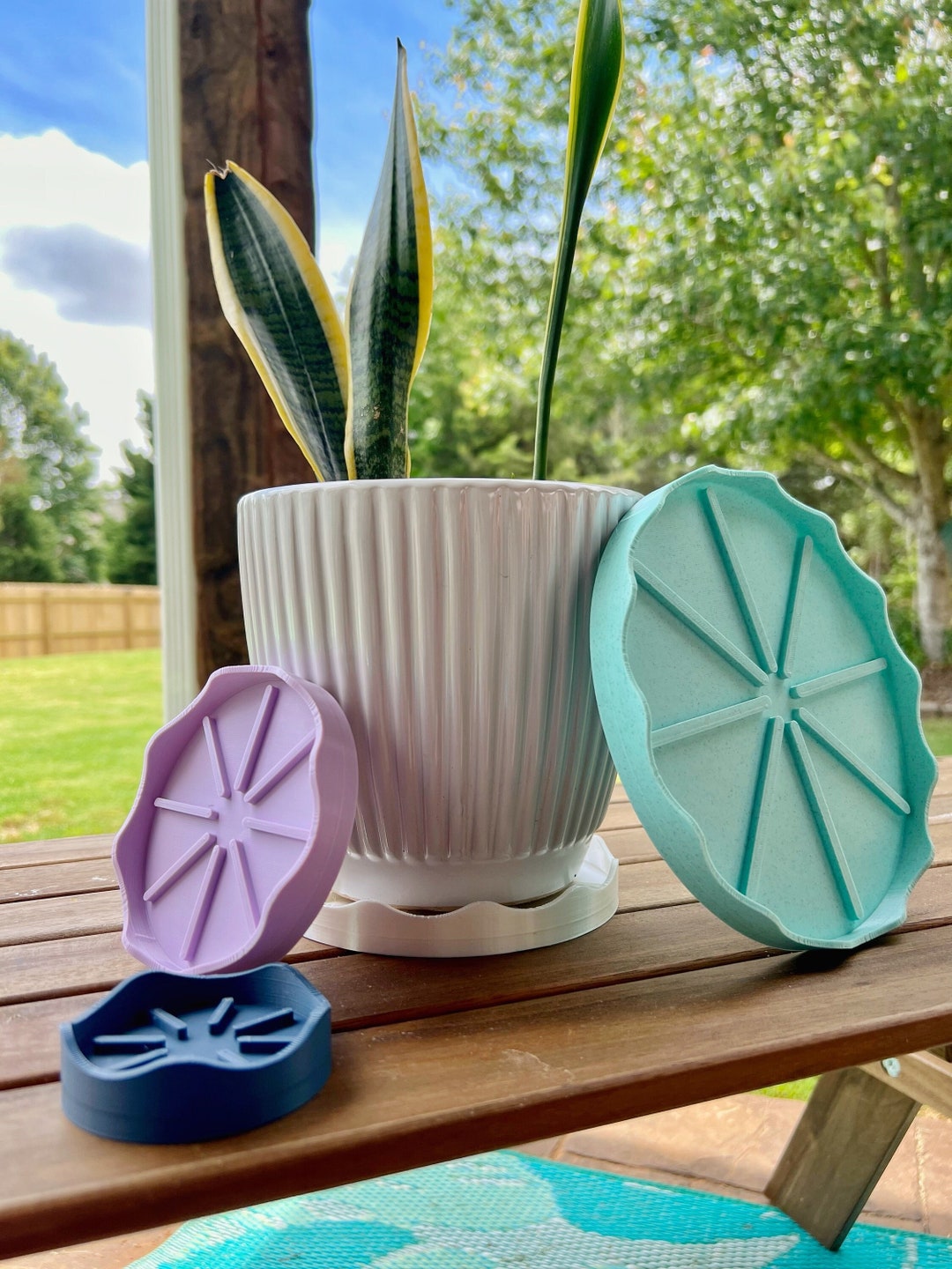 Plant Saucer Drainage Tray | Wave Design | 3D Printed Flower Pot Plate ...