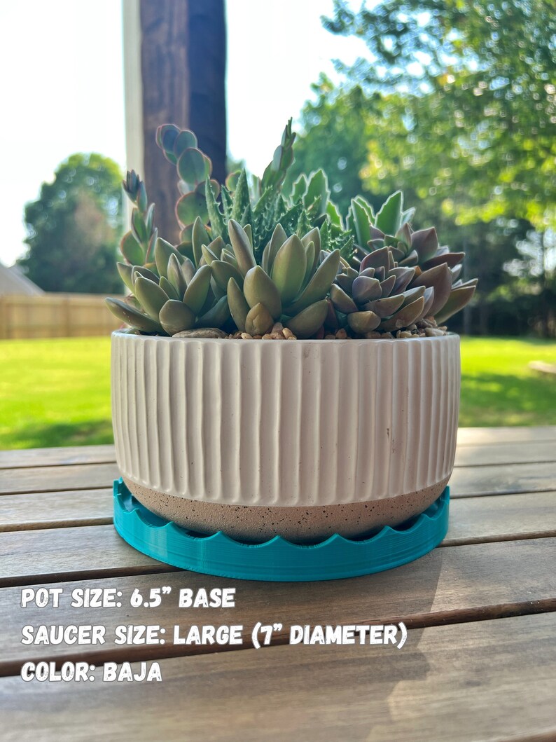 Plant Saucer Drainage Tray | Crown Design | 3D Printed Flower Pot Plate ...