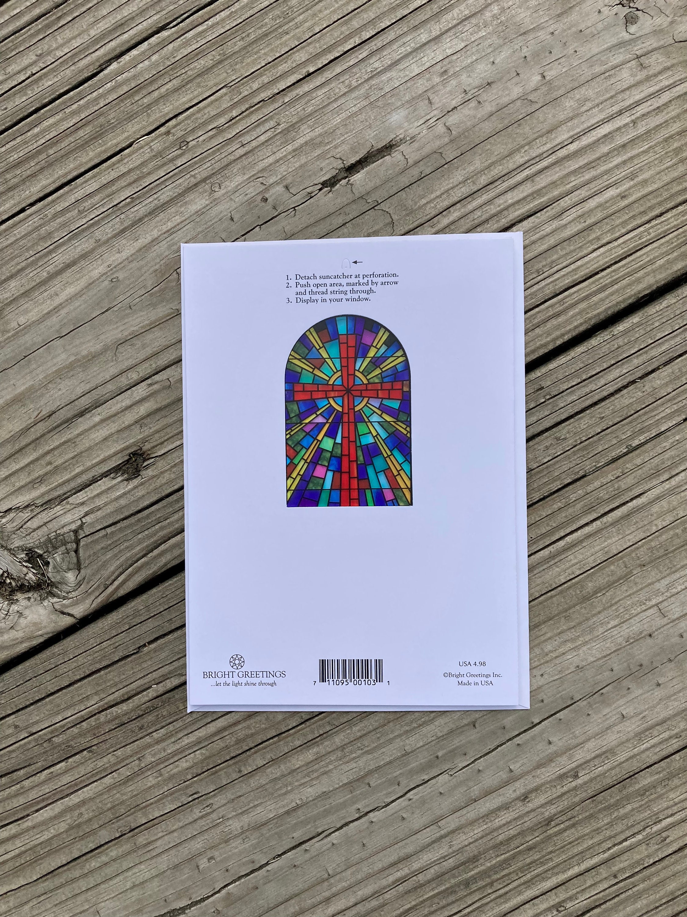 Wedding Glory Cross Sun-catcher Greeting Card 5x7 | Christian Stained ...