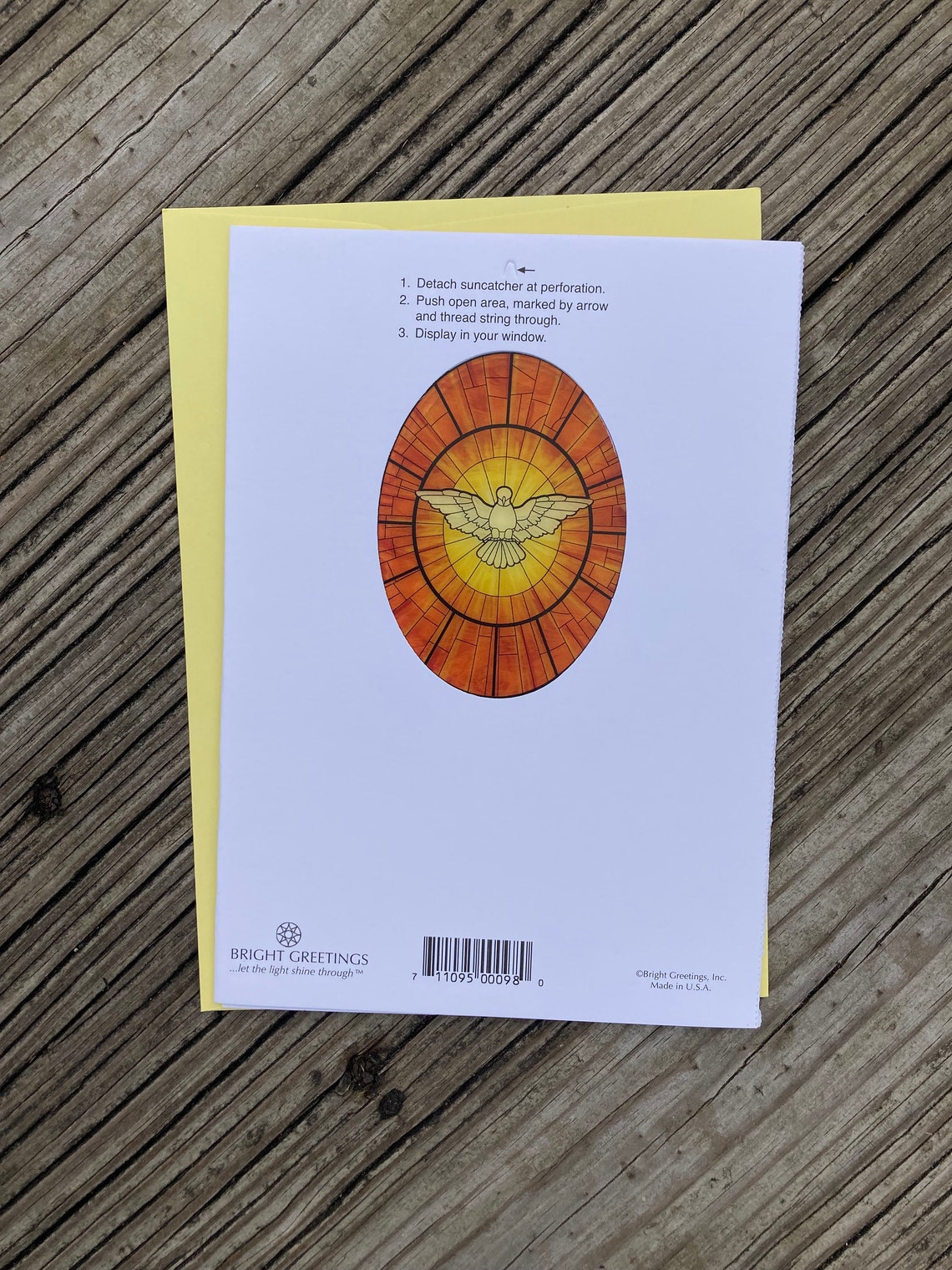 Confirmation Dove of the Holy Spirit Sun-catcher Greeting Card, 5 X 7 ...