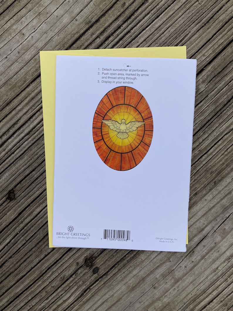 Confirmation Dove of the Holy Spirit Sun-catcher Greeting Card, Stained ...