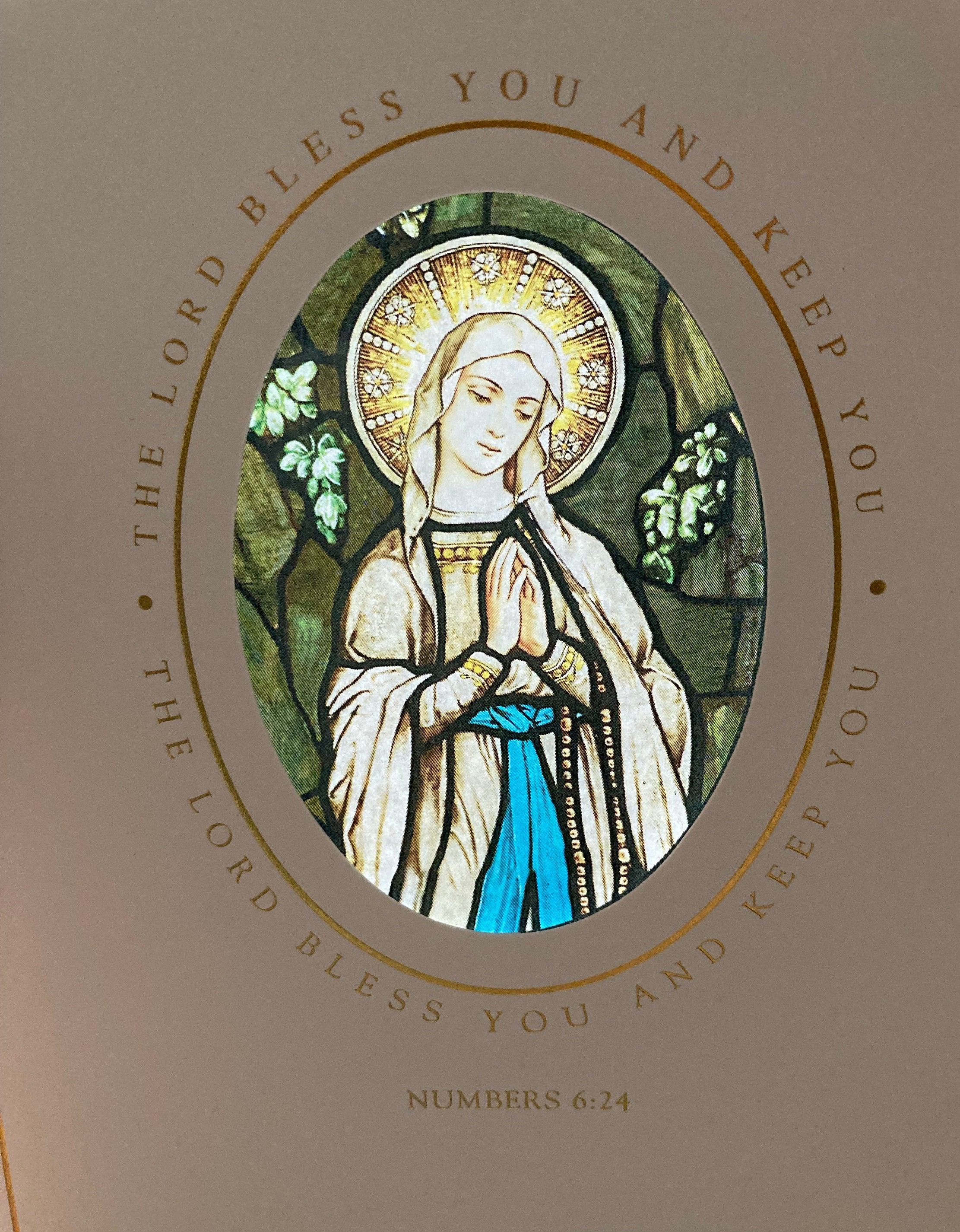 Our Lady of Lourdes Get Well Catholic Sun Catcher Greeting Card 5 X 7 ...