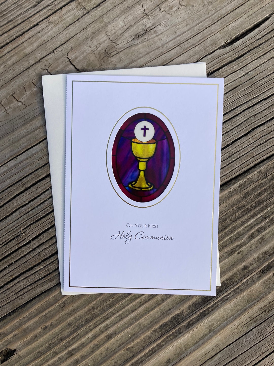 Chalice First Communion Sun-catcher Greeting Card - Etsy