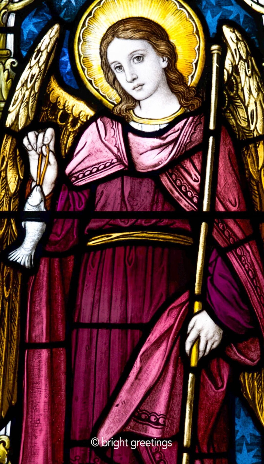 Saint Raphael Stained Glass Personalized Get Well Hope Ecard - Etsy