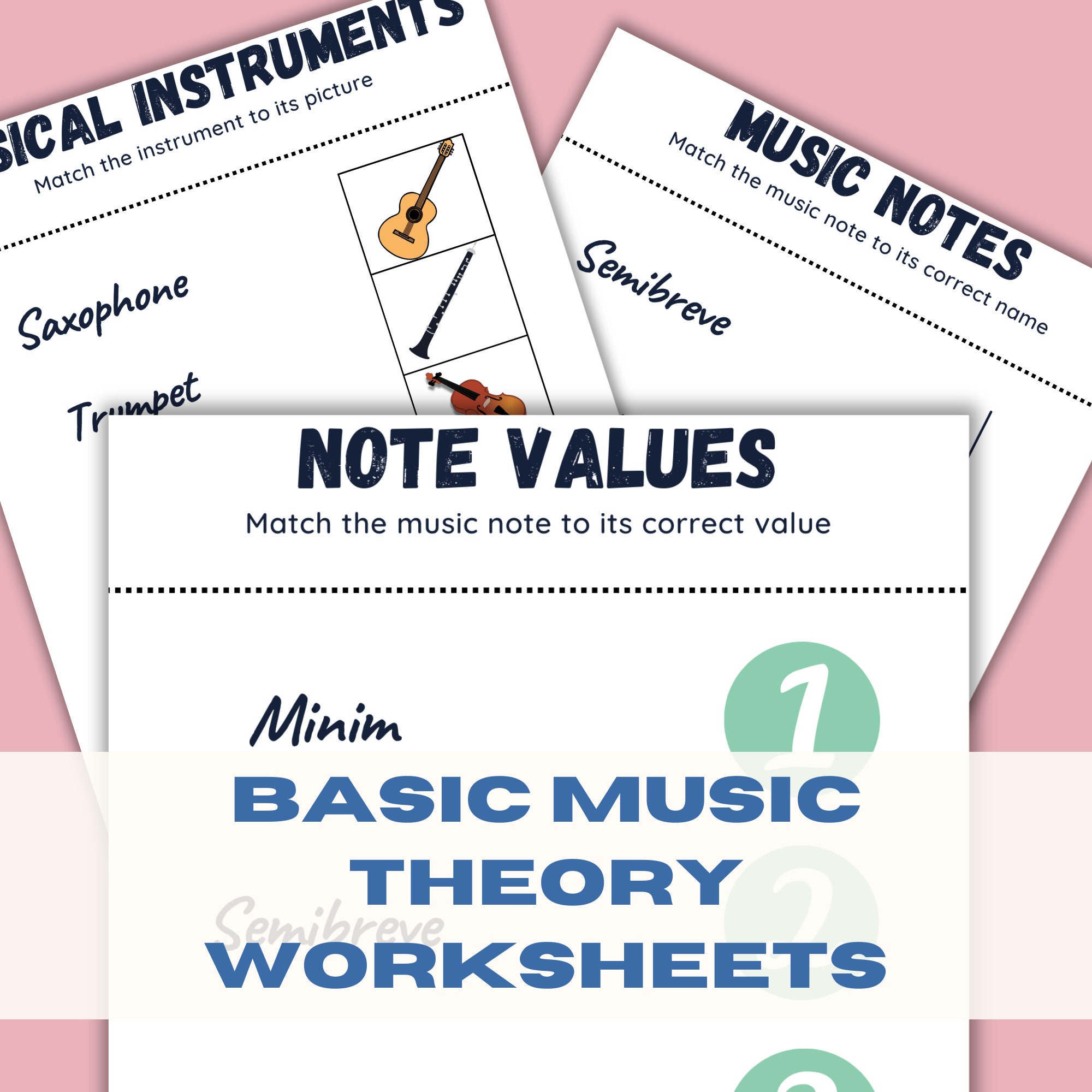 Basic Music Theory Worksheets Digital Worksheets Printable - Etsy