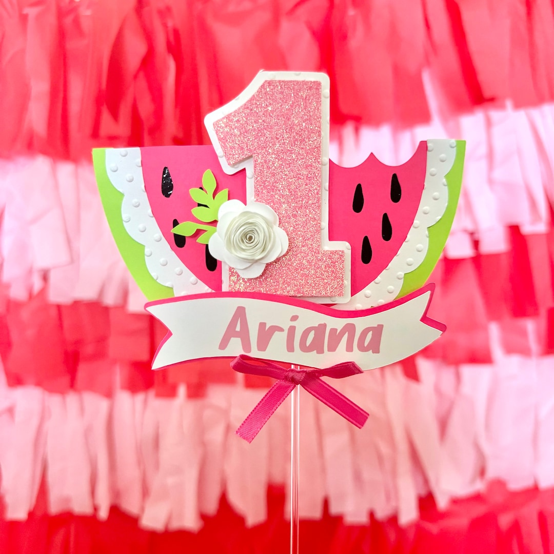 Personalized Watermelon Cake Topper, With Name, Birthday Party ...