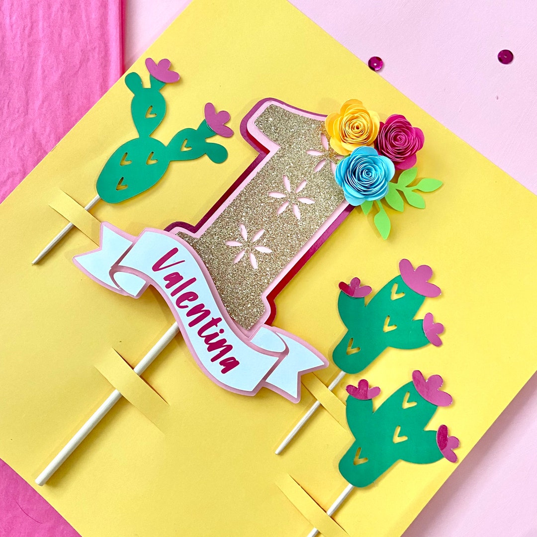 My First Fiesta Topper, Custom Fiesta Topper, Floral Fiesta Cake Topper ...