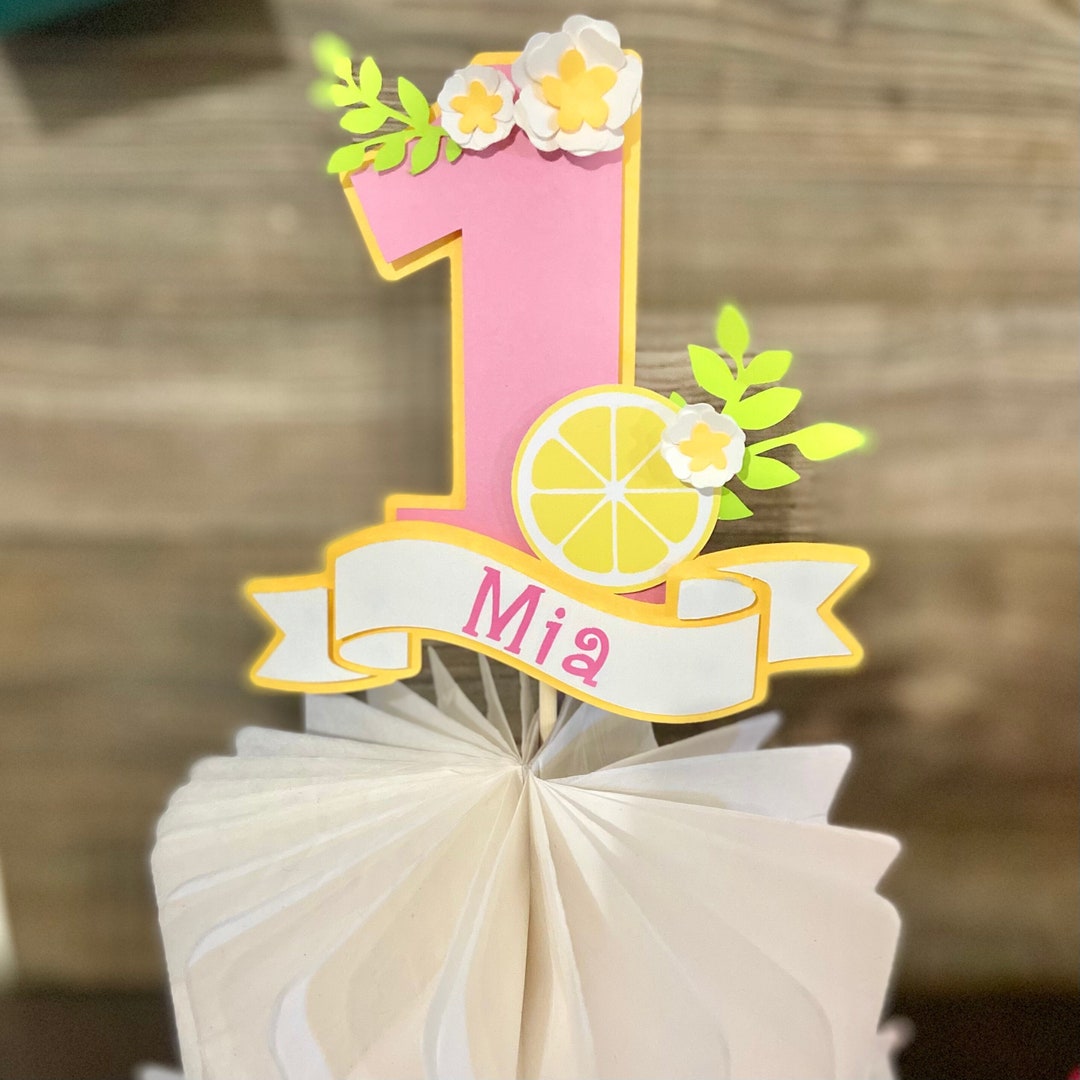 Personalized Lemon Cake Topper, Birthday Party Supplies, Lemonade Party ...