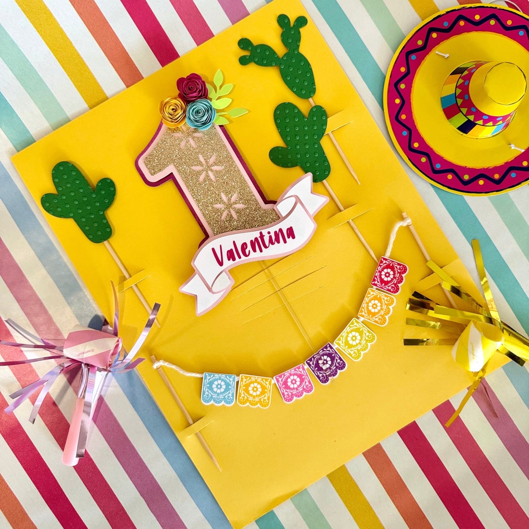 Personalized My First Fiesta Topper Floral Fiesta Cake Topper Fiesta ...