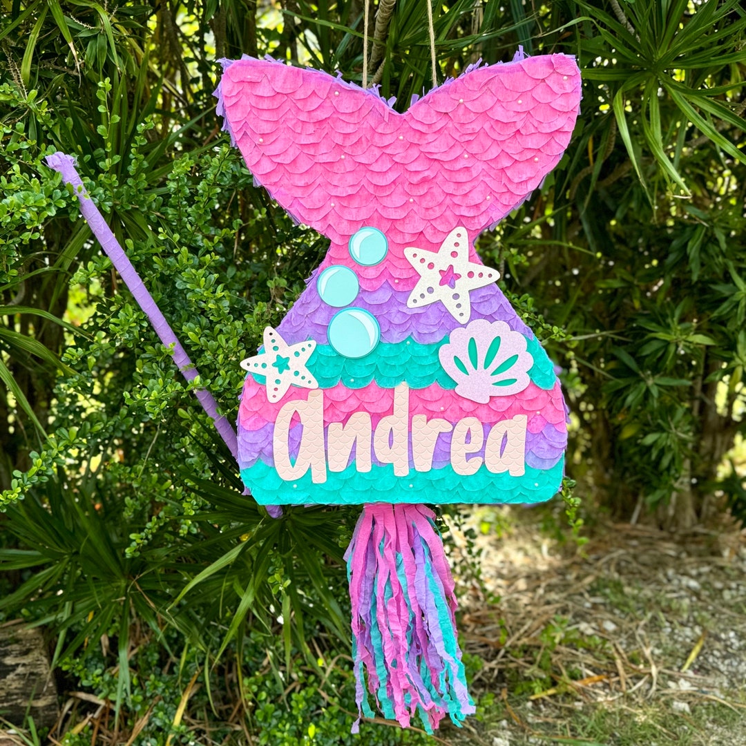 Personalized Mermaid Piñata, Pink Mermaid Piñata, Purple Mermaid Piñata ...