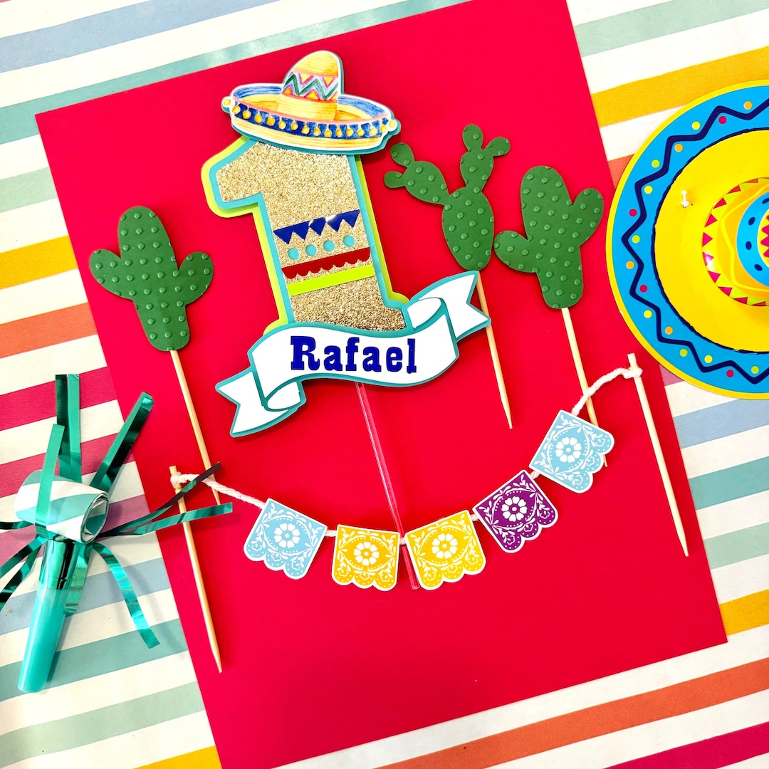 Personalized My First Fiesta Cake Topper, Fiesta Birthday Party ...