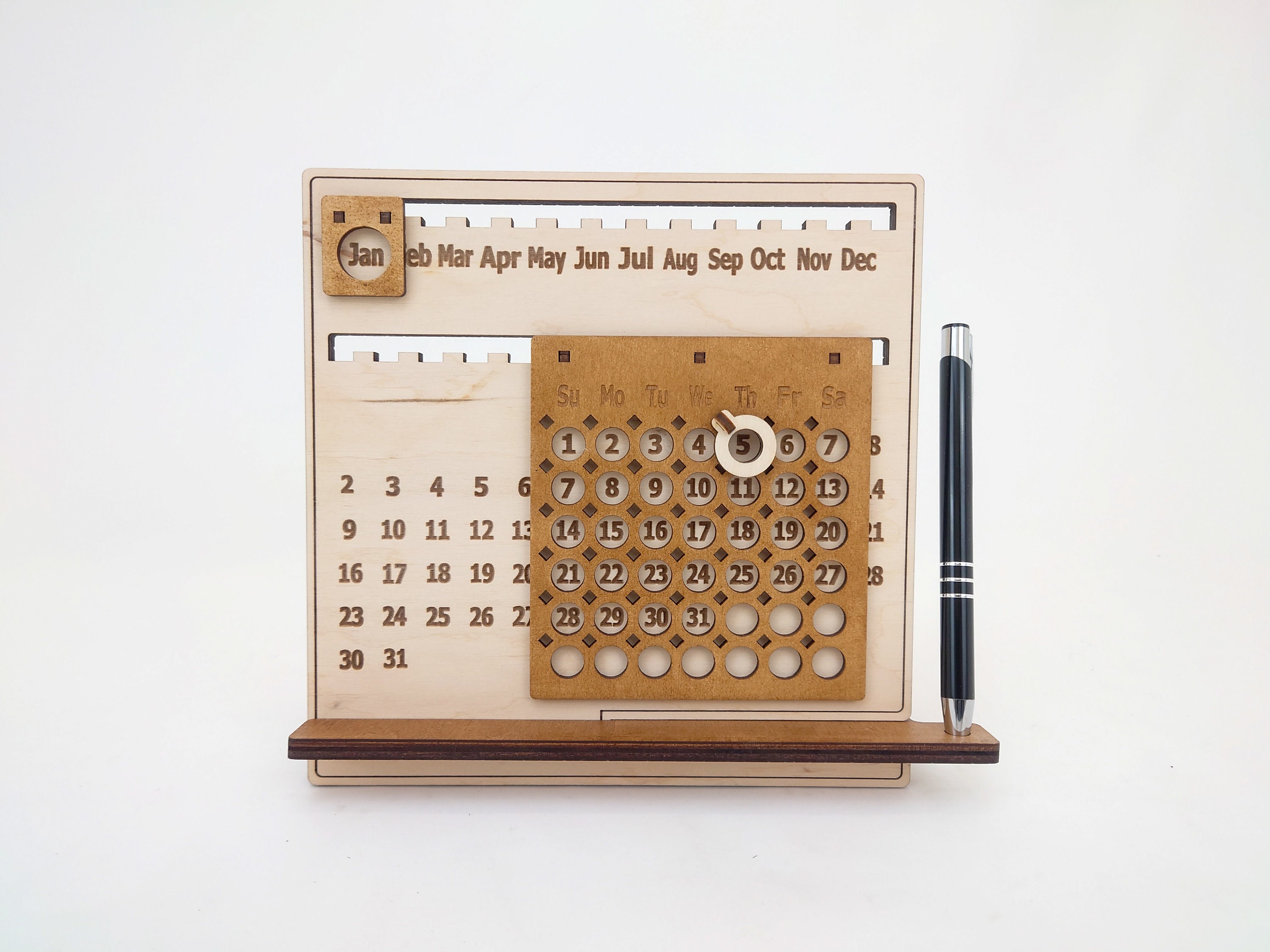 Desk Calendar Stand With Pen Gap - Etsy