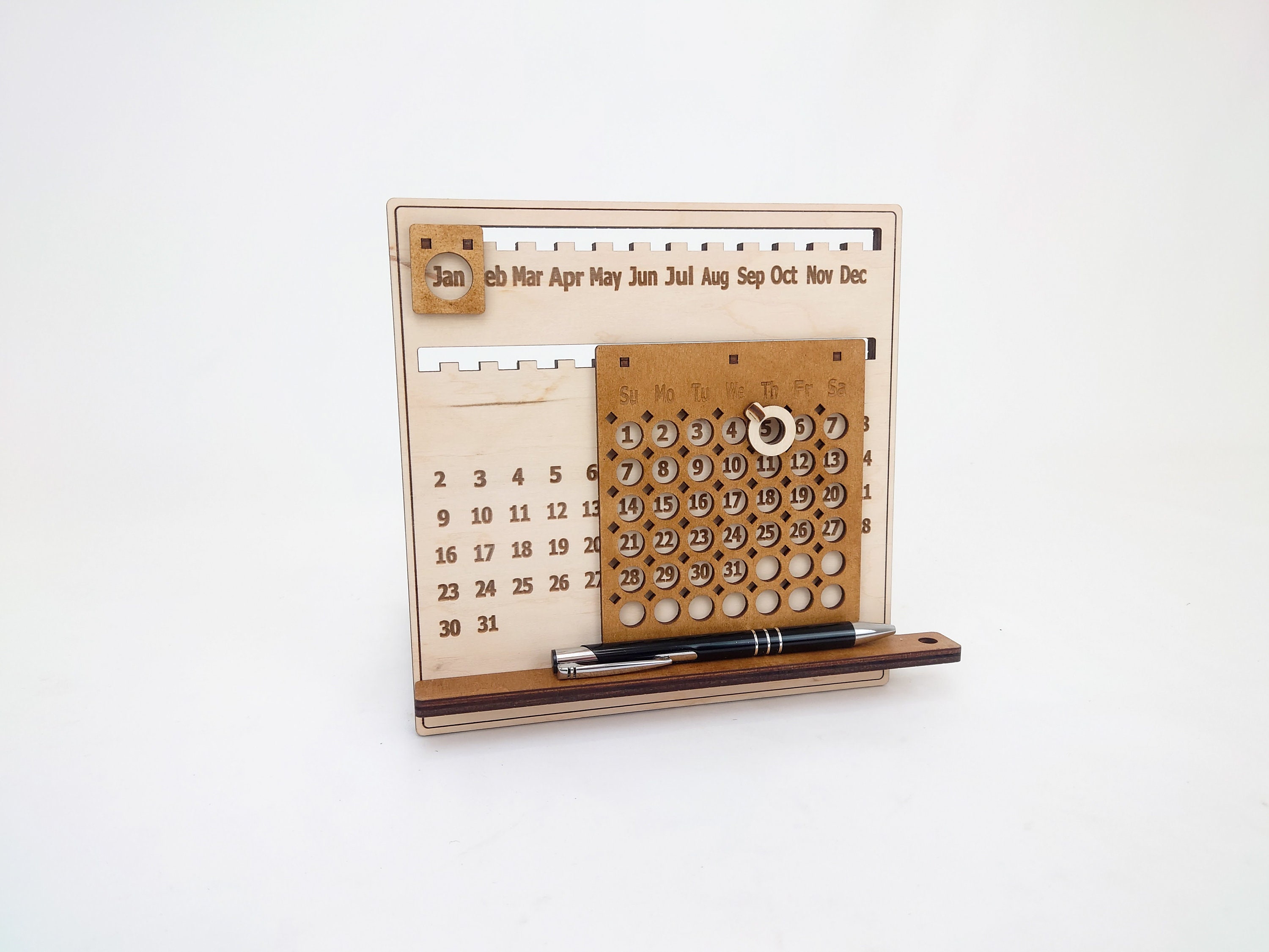 Desk Calendar Stand With Pen Gap - Etsy