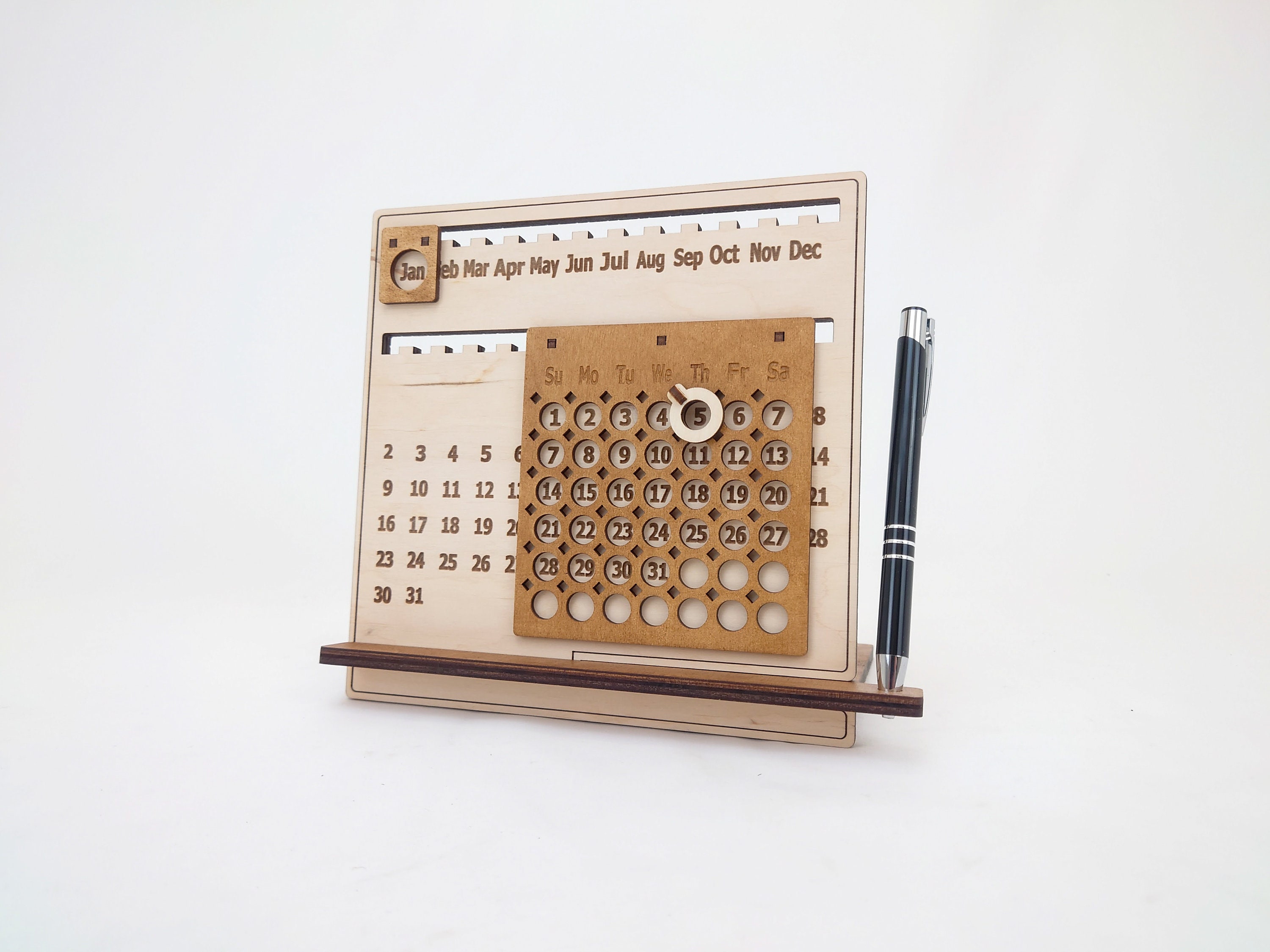 Desk Calendar Stand With Pen Gap - Etsy
