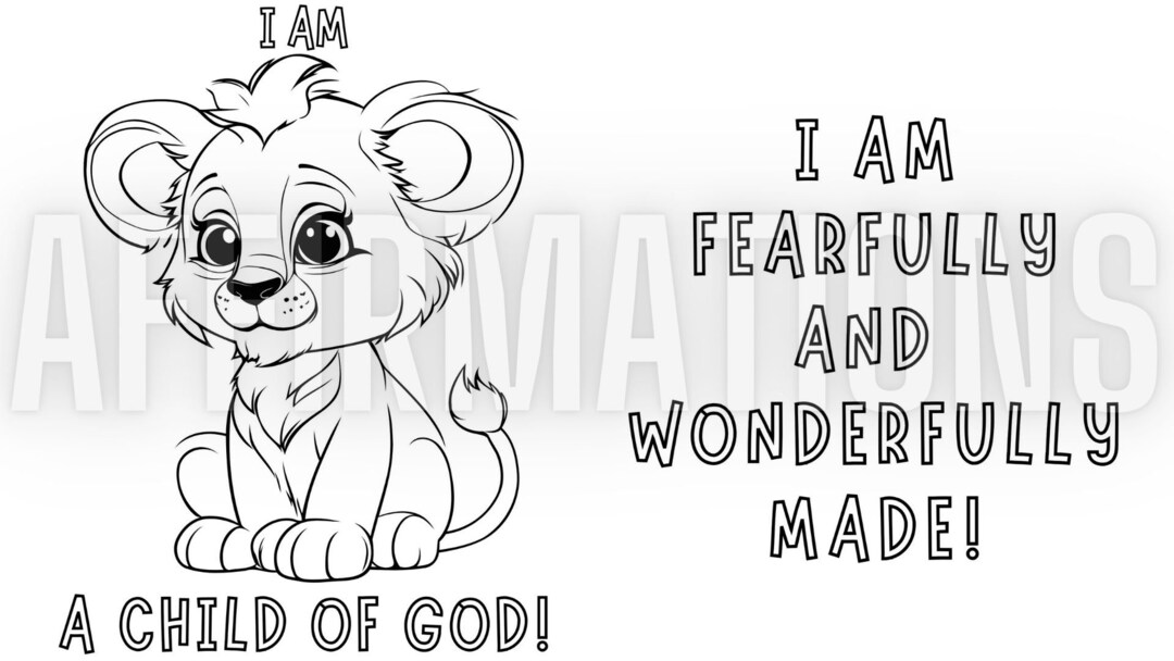 I AM Affirmations Coloring Book- 70 Pages- Digital - Etsy