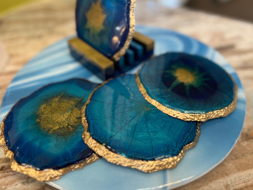 Rain Drop Resin Drink Coasters - Etsy