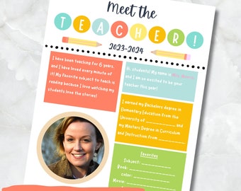 Meet the Teacher Pastel Handouts – Premade & Editable Stations - Etsy