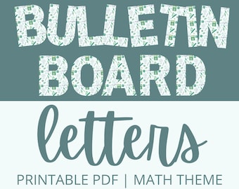 Math Themed Bulletin Letters - Etsy