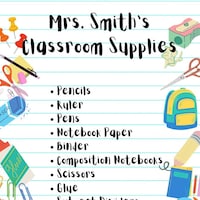 Editable School Supply List *digital Download* - Etsy