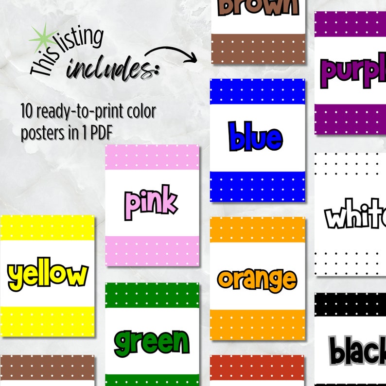 Classroom Color Posters | Classroom Printables | Instant Downloads - Etsy