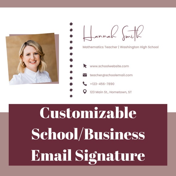 Customizable School and Business Email Signature Editable - Etsy