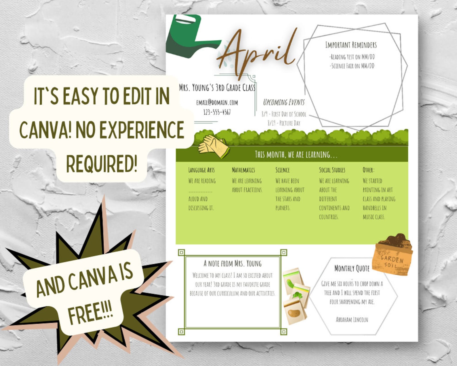 Classroom Newsletter Template | Themed Newsletters | Elementary School ...