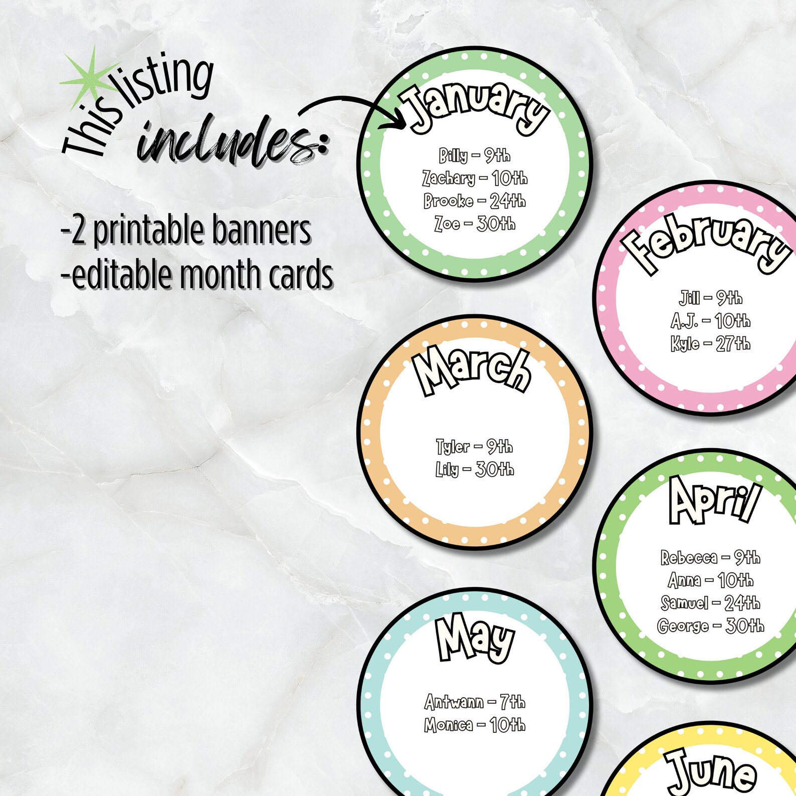 Birthday Display | Editable Birthday Chart | Classroom Printables ...