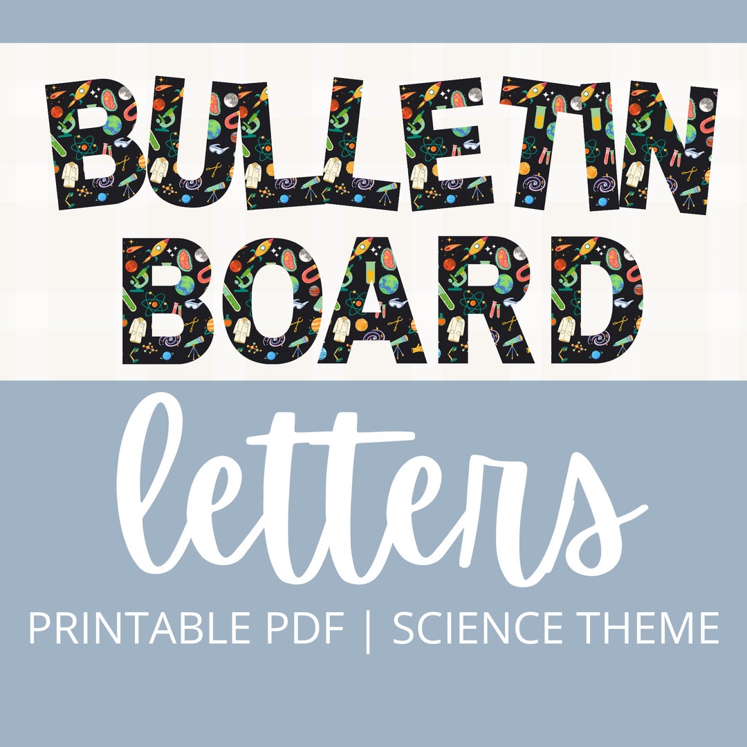 Science Themed Bulletin Board Letters - Etsy