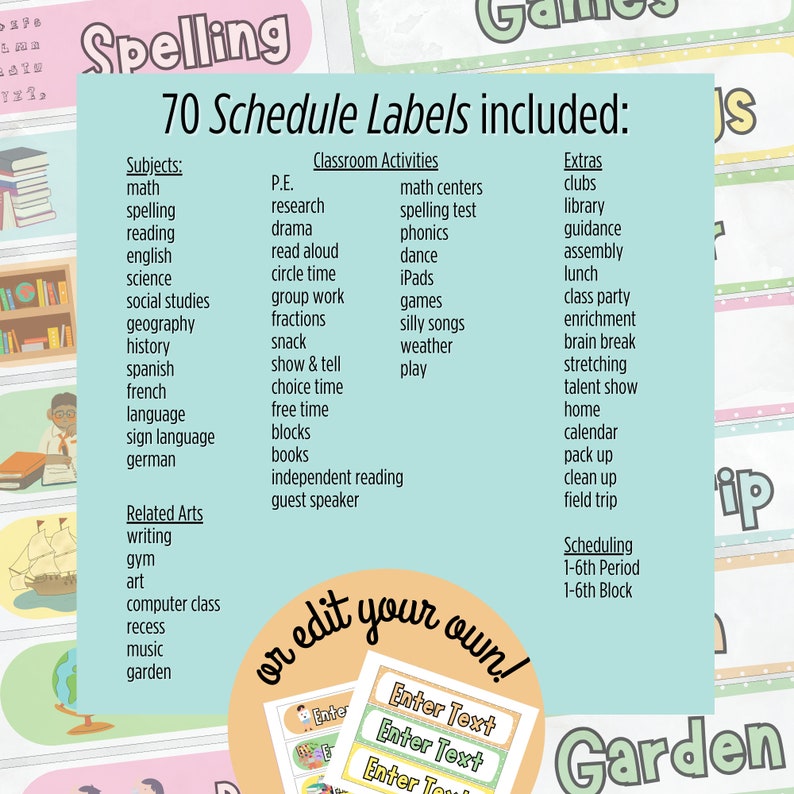 Classroom Schedule | Bright Editable Canva Template | Classroom ...