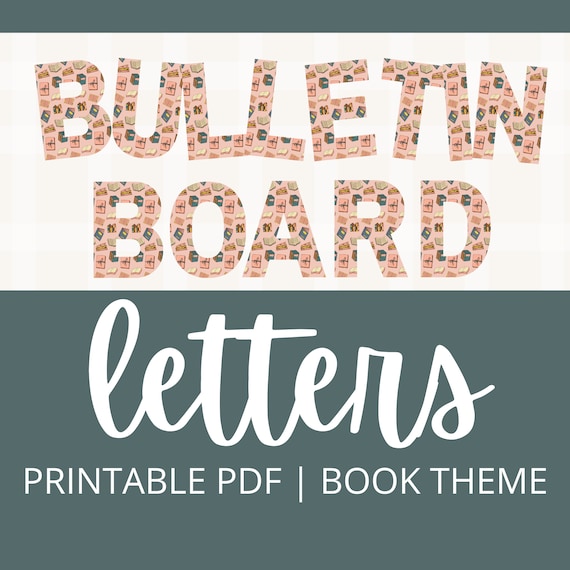 Literature/book Themed Bulletin Board Letters - Etsy