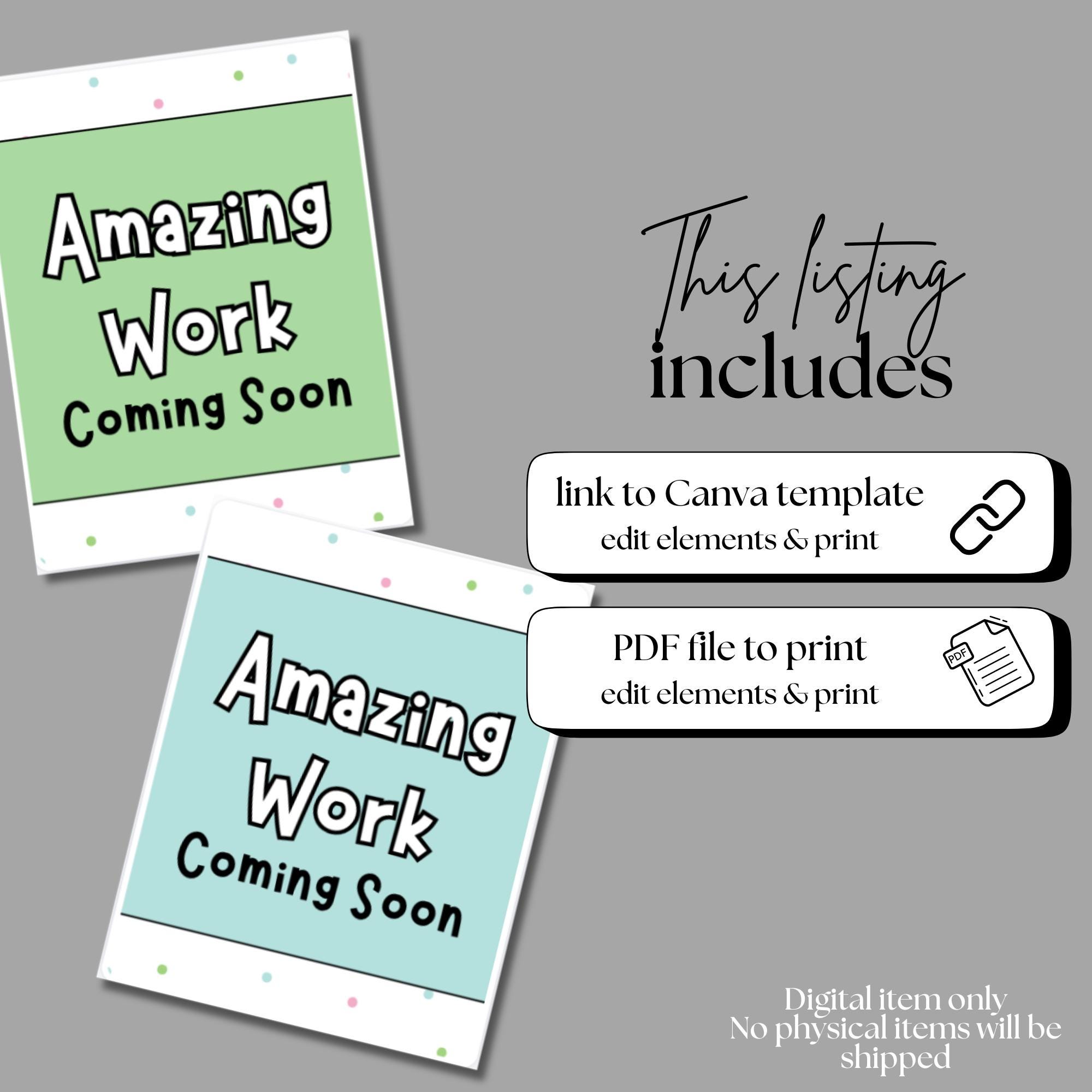 Classroom Amazing Work Display | Amazing Work Coming Soon | Editable ...