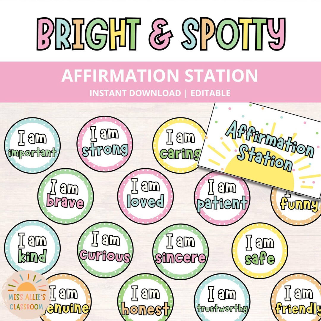 Classroom Affirmation Station | Editable Classroom Templates - Etsy