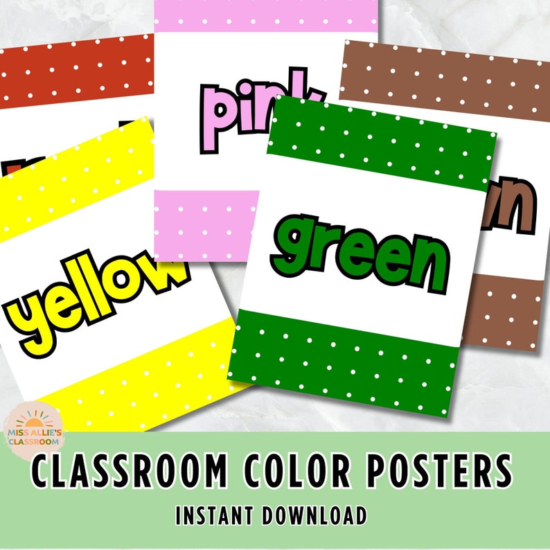 Classroom Color Posters Classroom Printables Instant Downloads - Etsy