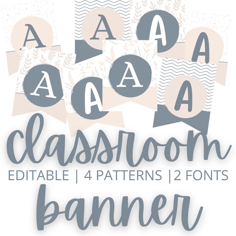 Editable Classroom Bunting and Banner Template - Etsy