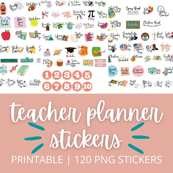 120 Cute Planner Stickers for Teachers Compatible With - Etsy