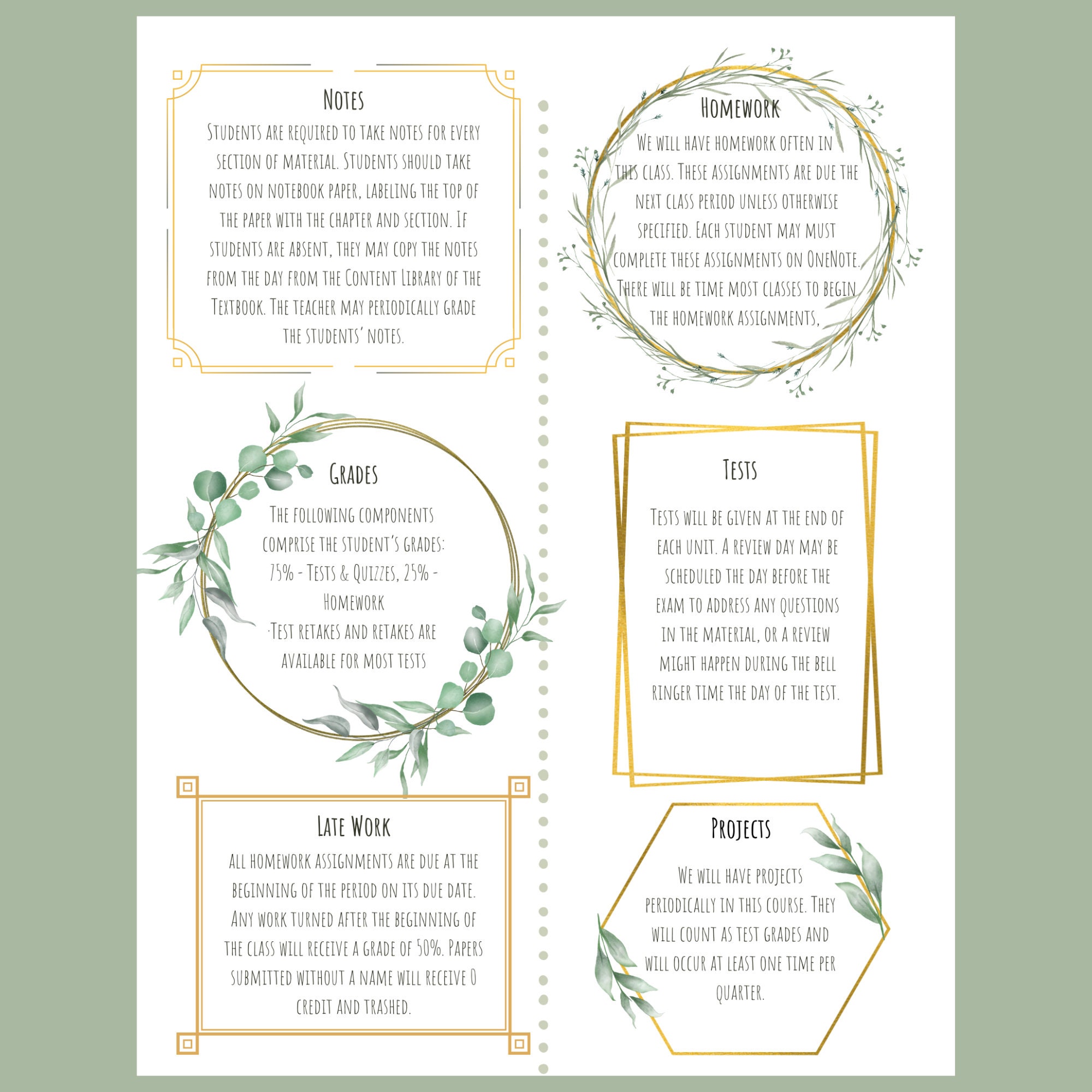 Editable Middle/high School Syllabus - Etsy