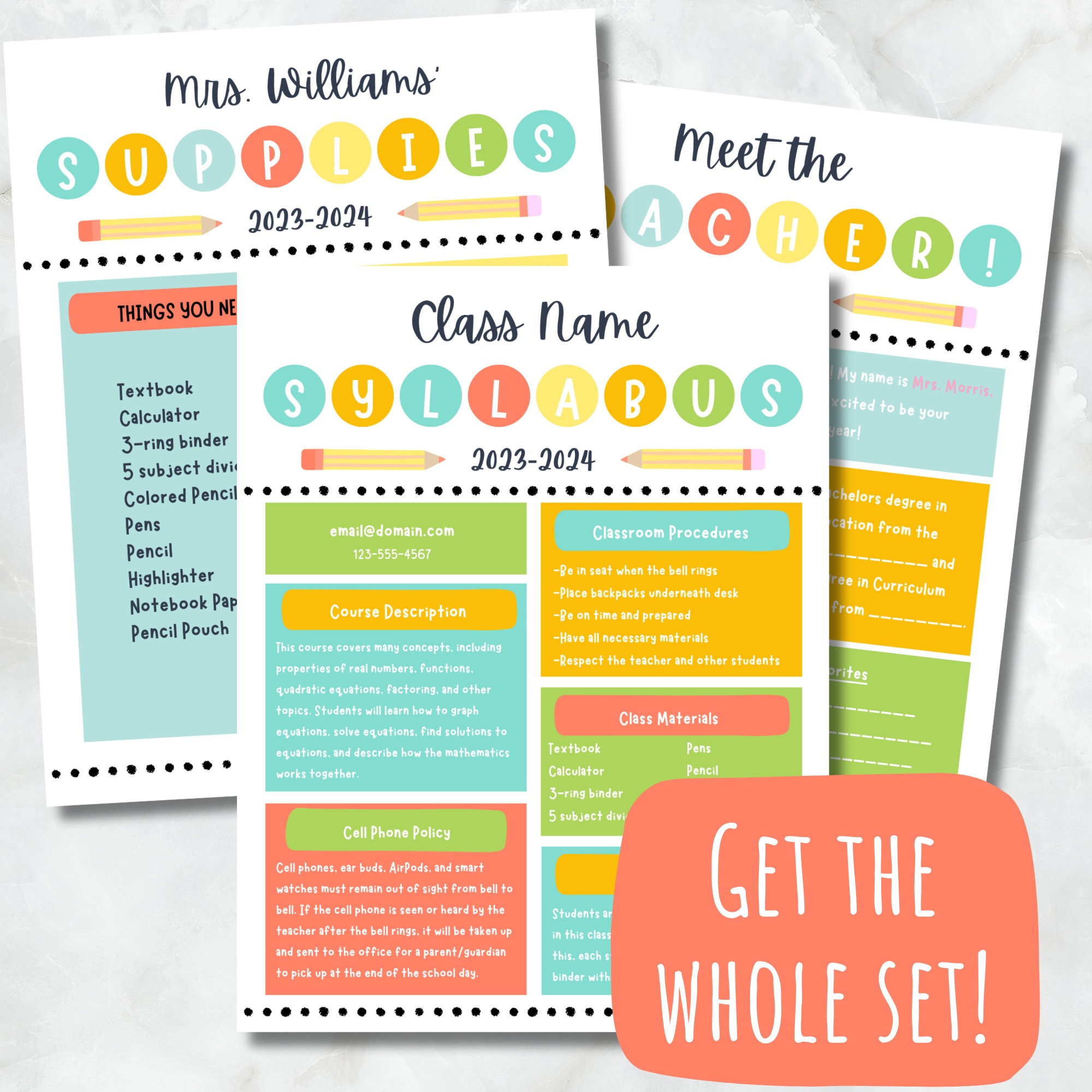 Editable Classroom Syllabus | High School | Middle School | Class ...